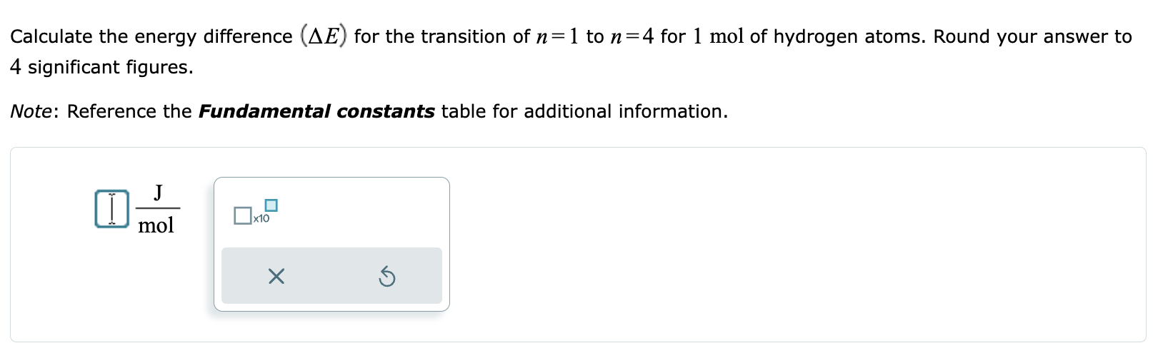 Solved Calculate the energy difference (ΔE) for the | Chegg.com