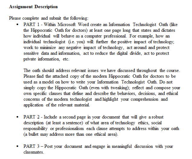 Solved Assignment Description Please complete and submit the | Chegg.com