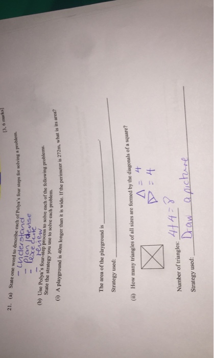 Solved 21. (a) State one word to describe each of Polya's | Chegg.com