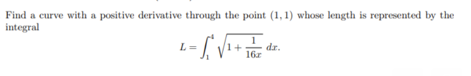 Solved Find a curve with a positive derivative through the | Chegg.com