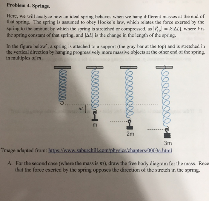 Solved Problem 4. Springs. Here, we will analyze how an | Chegg.com