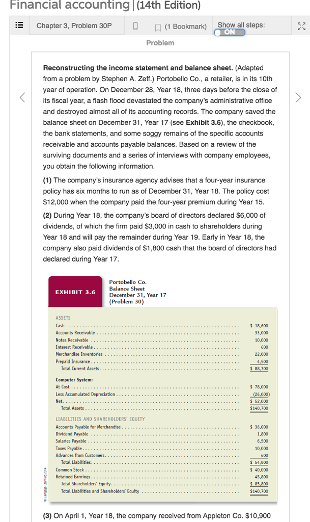 Solved Financial accounting (14th Edition) (1 Bookmark) Show | Chegg.com
