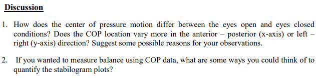 Solved Discussion 1. How does the center of pressure motion | Chegg.com