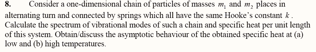 Solved 8. Consider a one-dimensional chain of particles of | Chegg.com