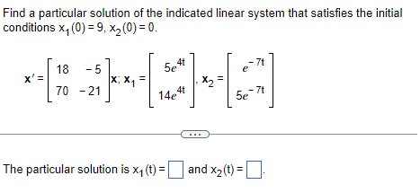 Solved Find a particular solution of the indicated linear | Chegg.com