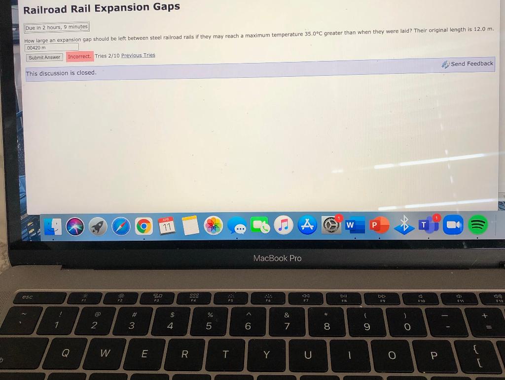 Solved Railroad Rail Expansion Gaps Due in 2 hours, 9 | Chegg.com