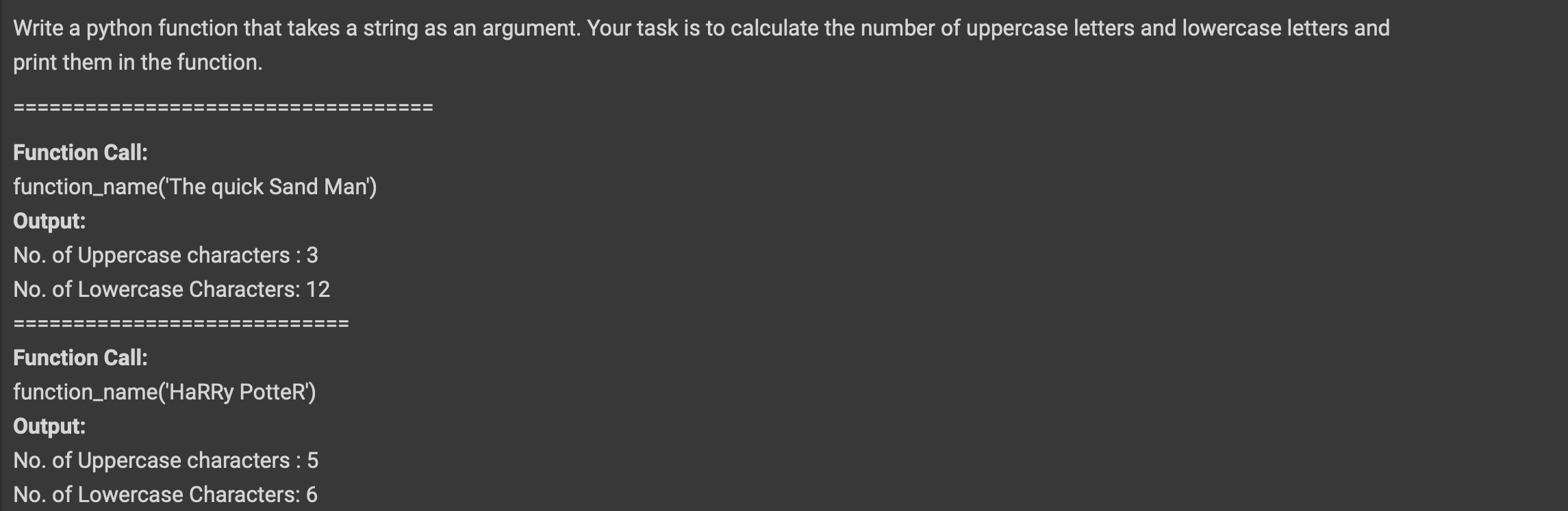 Solved Write a python function that takes a string as an | Chegg.com