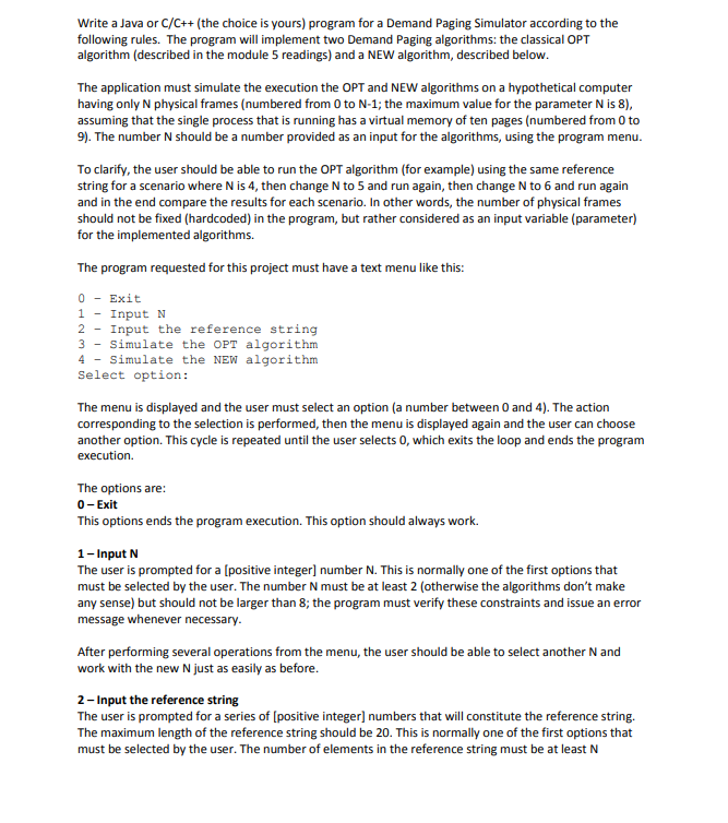 Solved Write a Java or C/C++ (the choice is yours) program | Chegg.com