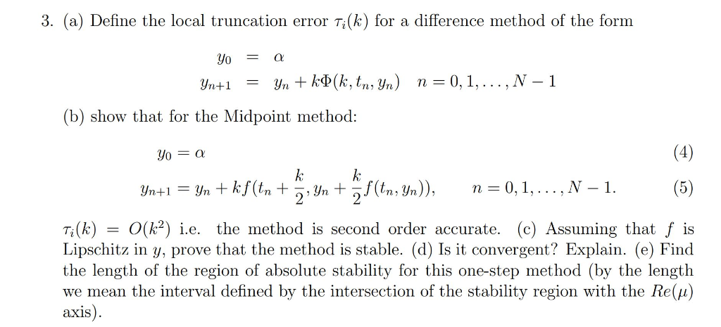 3 (a) define the local truncation error (b) show that | Chegg.com