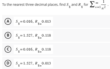 Solved To the nearest three decimal places, find ﻿S | Chegg.com
