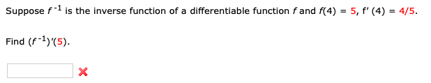 Solved Suppose f1 is the inverse function of a | Chegg.com