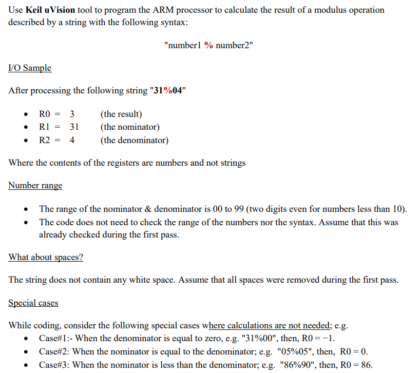 Solved Use Keil uVision tool to program the ARM processor to | Chegg.com
