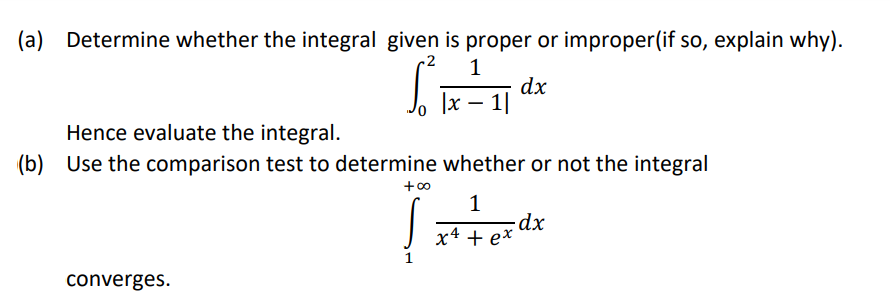 Solved Sot B (a) Determine whether the integral given is | Chegg.com