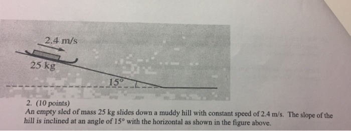 Solved 2.4 m/s 25 kg 2. (10 points) An empty sled of mass 25 | Chegg.com