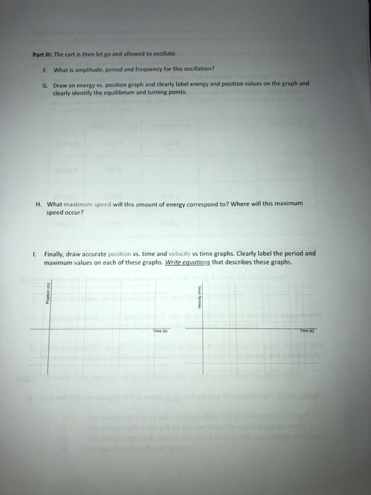 Solved Problem 1 Oscillation Problenm Part 1 A Spring That 4287