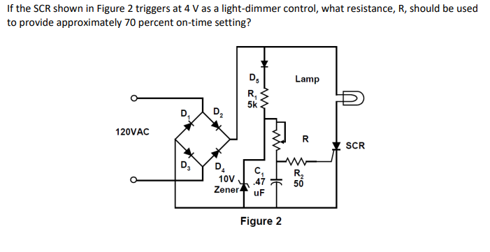 Solved If the SCR shown in Figure 2 triggers at 4 V as a | Chegg.com