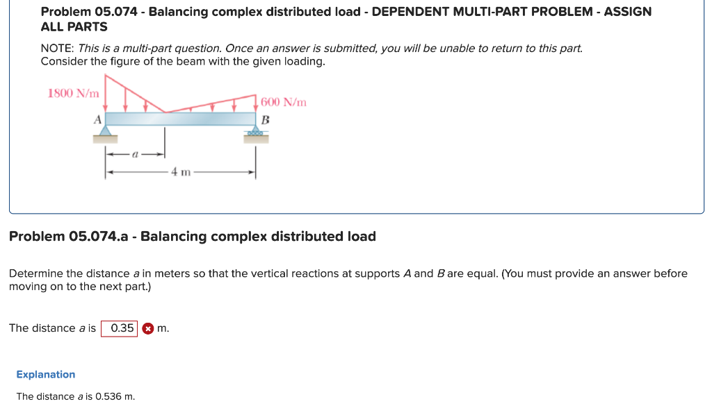 Solved Problem 05.074 - Balancing complex distributed load - | Chegg.com