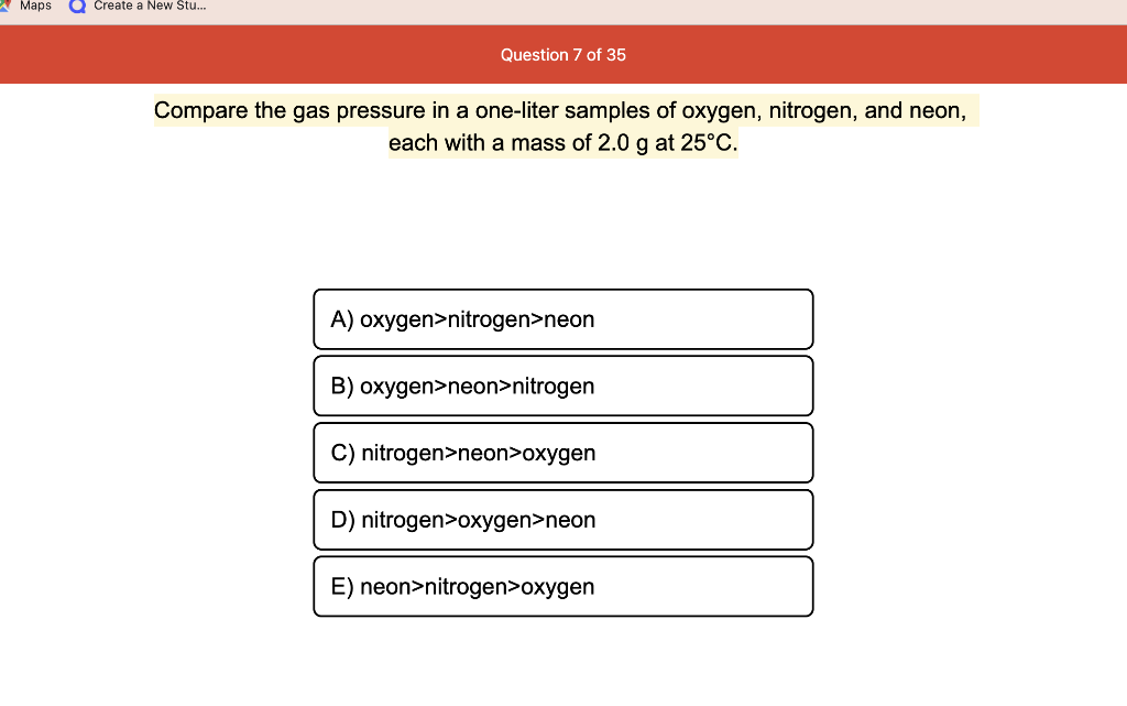 Solved Compare the gas pressure in a one-liter samples of | Chegg.com