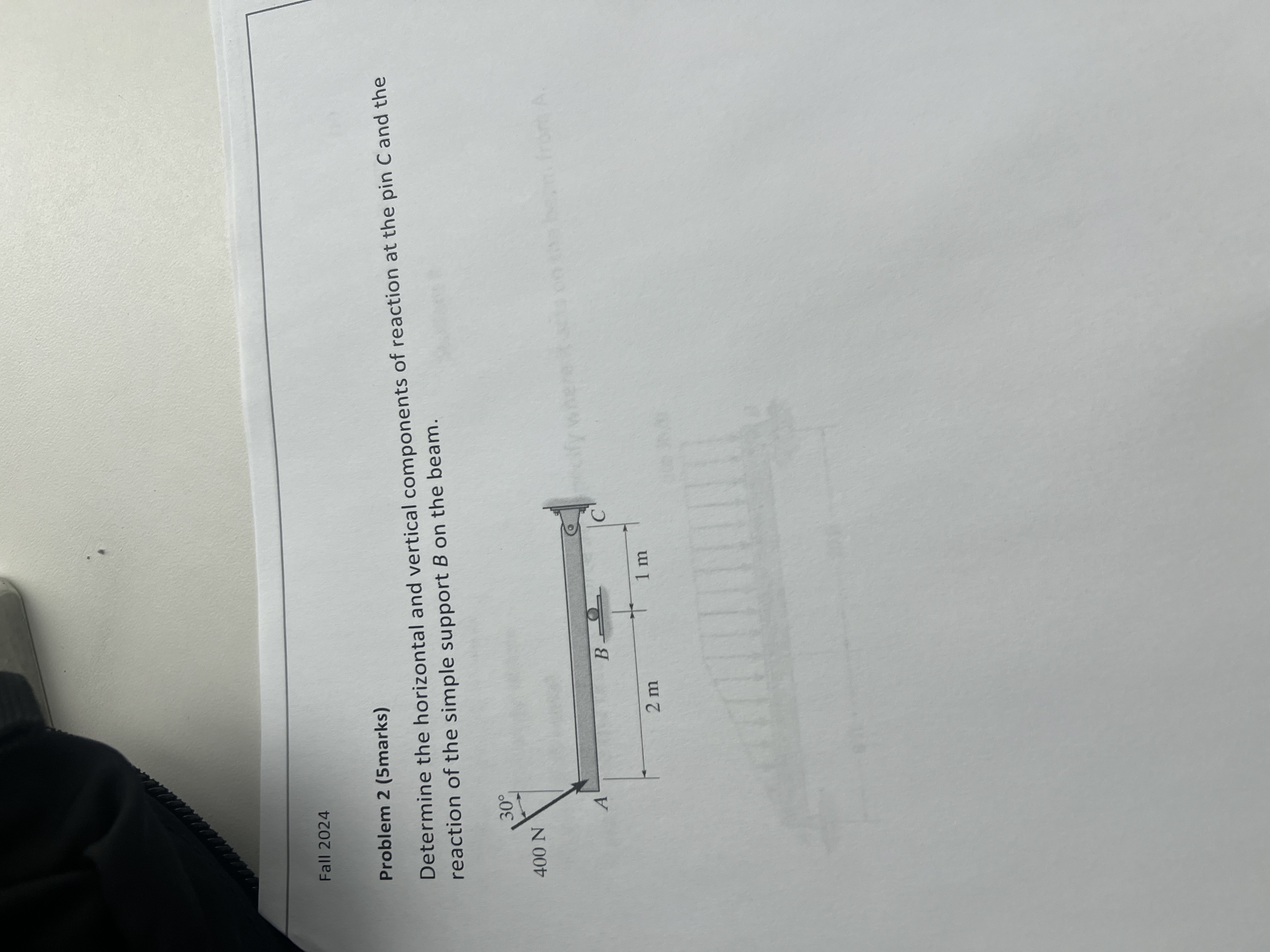 Solved Fall 2024Problem 2 (5marks)Determine the horizontal | Chegg.com