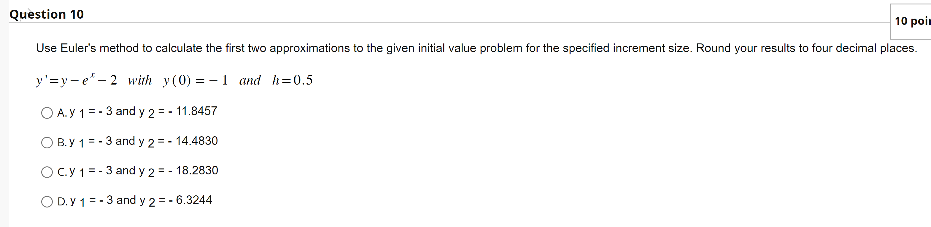 Solved Use Euler's method to calculate the first two | Chegg.com