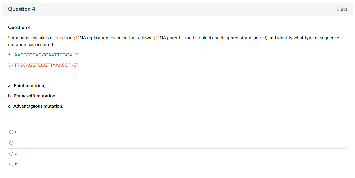 Solved Sometimes mistakes occur during DNA replication. | Chegg.com