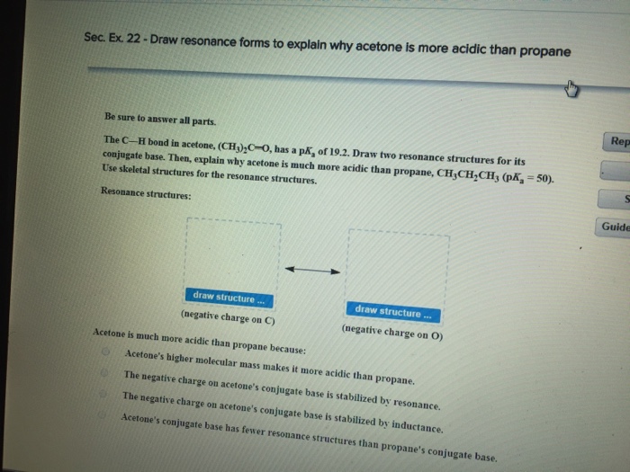 Solved Sec. Ex. 22 -Draw resonance forms to explain why | Chegg.com