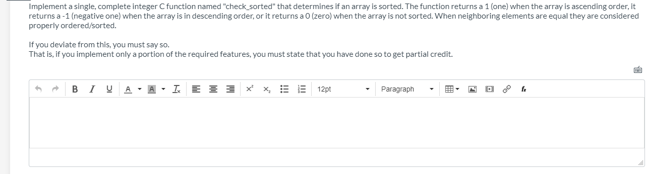 Solved Implement a single, complete integer Cfunction named | Chegg.com
