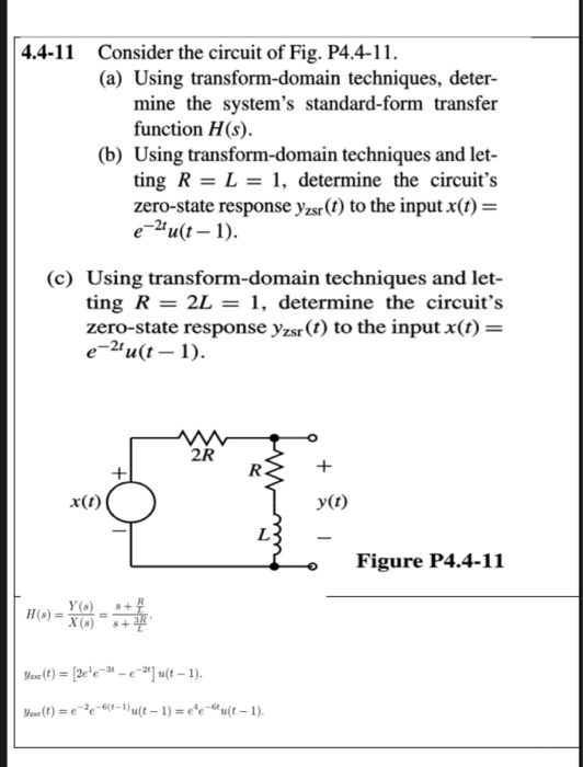 Solved 4.4-11 Consider the circuit of Fig. P4.4-11. (a) | Chegg.com