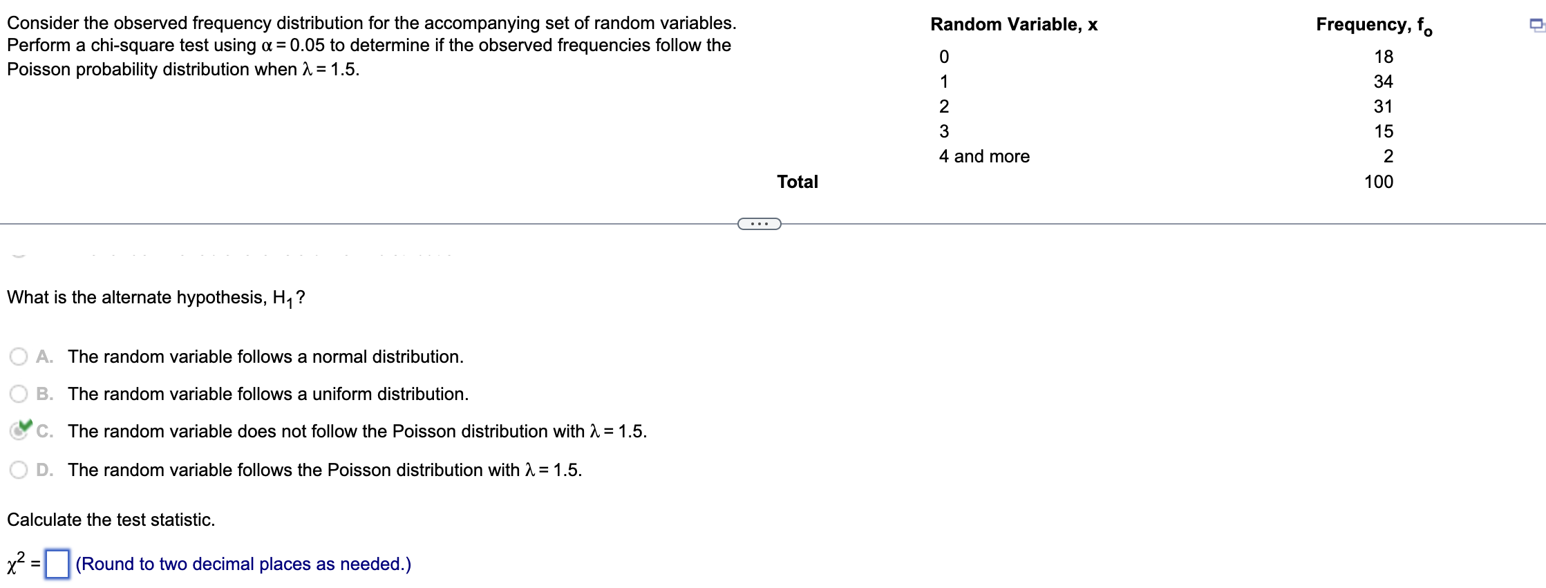 Solved Consider the observed frequency distribution for the | Chegg.com