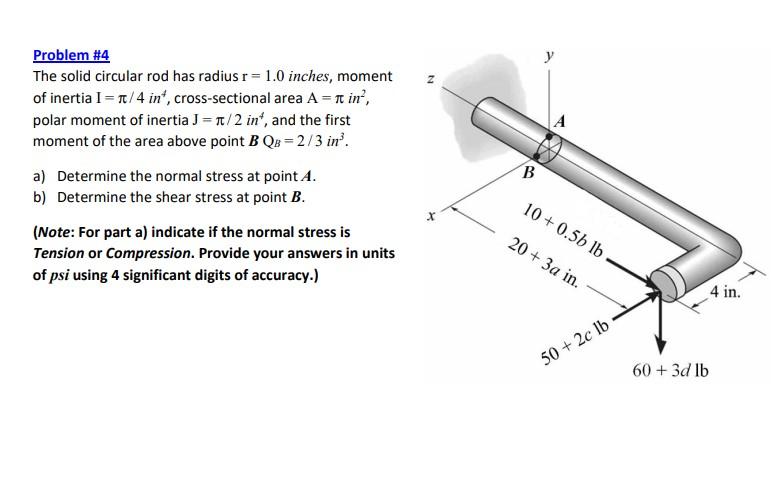 Solved Problem #4 The solid circular rod has radius r= 1.0 | Chegg.com