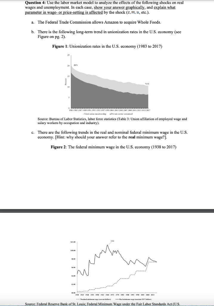 Question 4: Use the labor market model to analyze the | Chegg.com