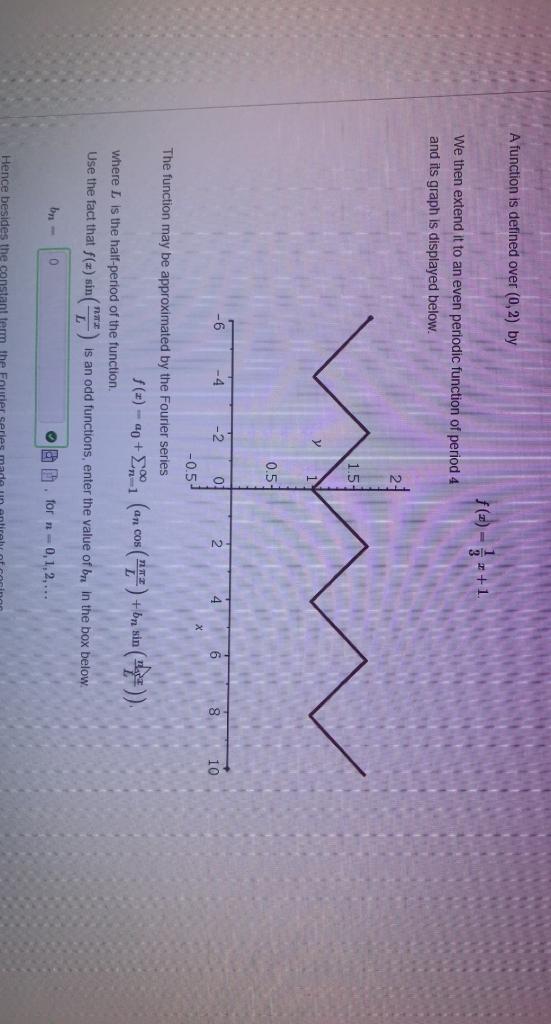 Solved A function is defined over (0,2) by f(3= 2 +1 We then | Chegg.com
