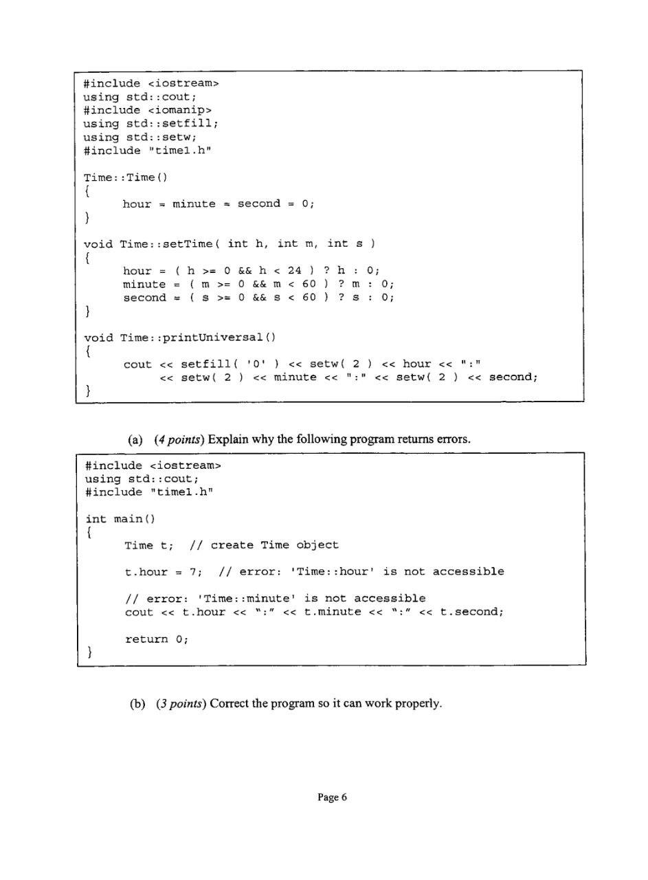 Solved (a) (4 points) Explain why the following program | Chegg.com