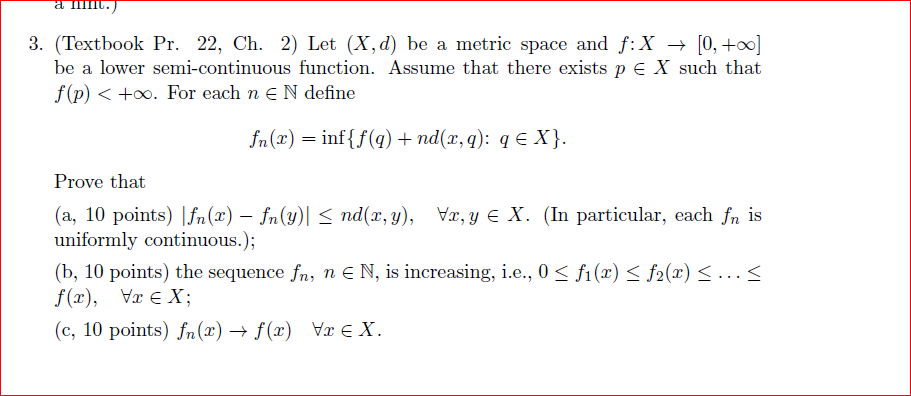 Solved a ml. 3. (Textbook Pr. 22, Ch. 2) Let (X,d) be a | Chegg.com