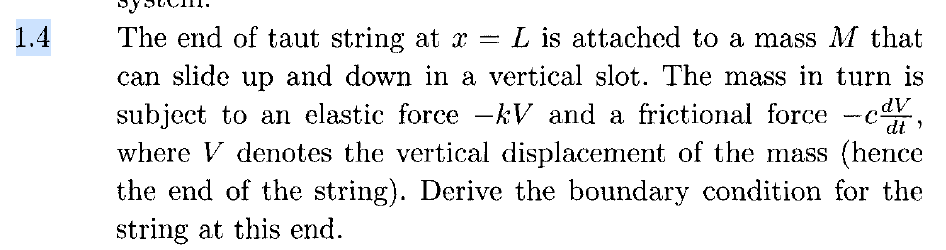 Solved The end of a taut string at is attached to a mass M | Chegg.com
