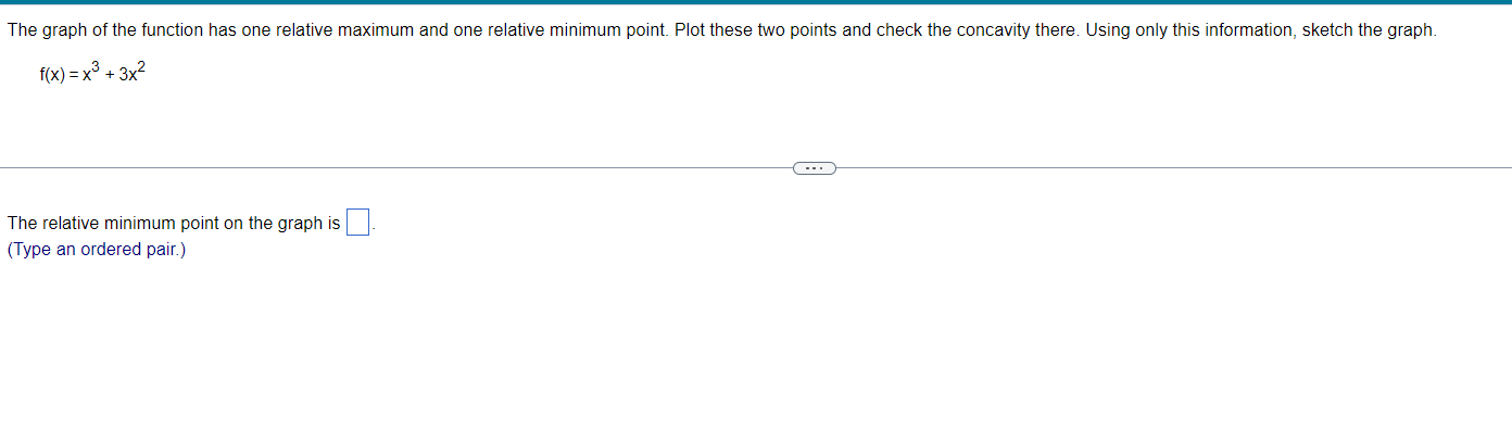 Solved f(x)=x3+3x2 The relative minimum point on the graph | Chegg.com