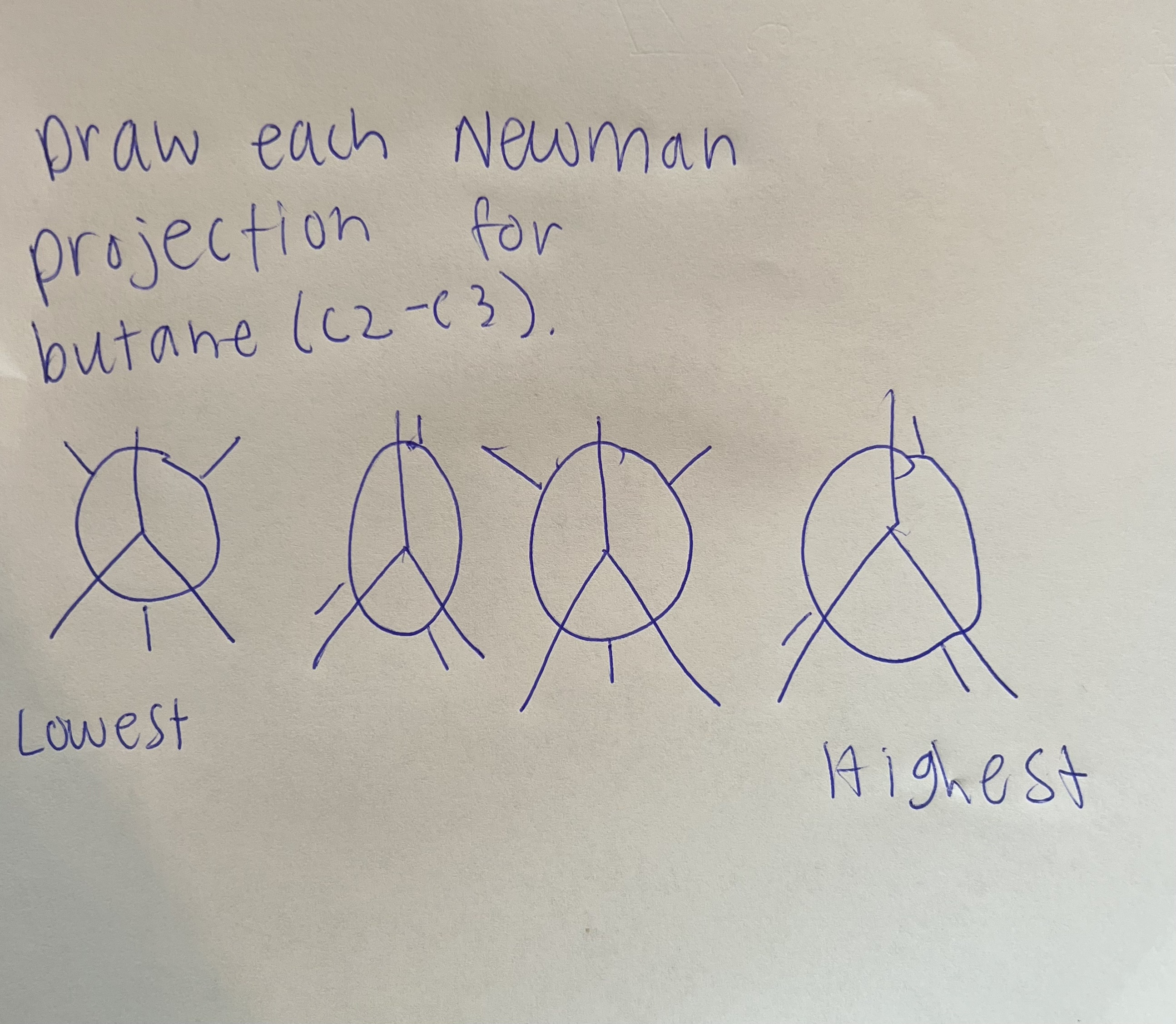 Solved Draw each Newman projection for hutane (c2-c3). | Chegg.com