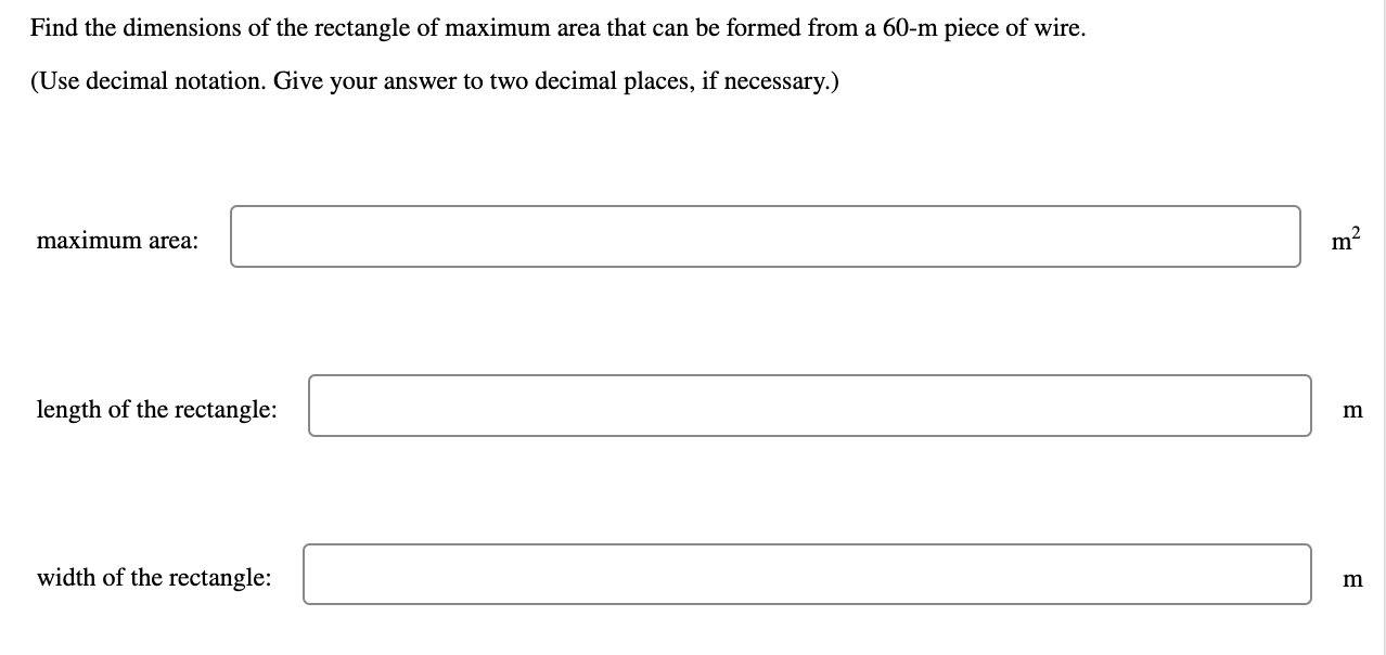 Find the dimensions of the rectangle of maximum area | Chegg.com