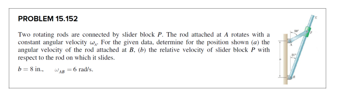 Solved PROBLEM 15.152 60 Two rotating rods are connected by | Chegg.com