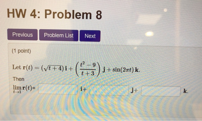 Solved HW 4: Problem 11 Previous Problem List Next (1 point) | Chegg.com