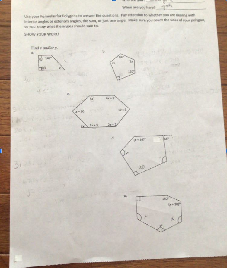 Solved When are you here?_7th Use your Formulas for Polygons | Chegg.com
