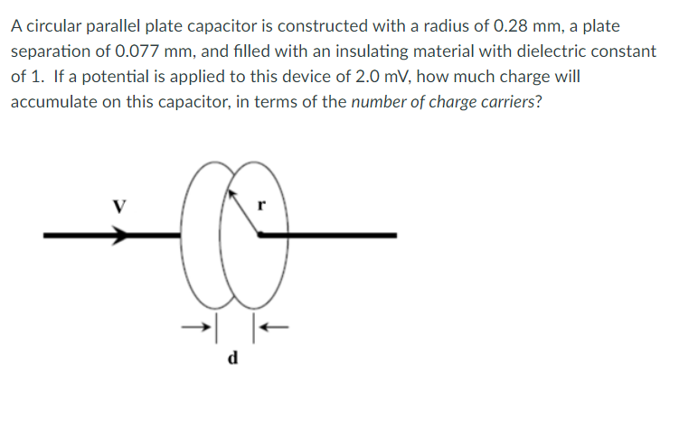 Solved A circular parallel plate capacitor is constructed | Chegg.com