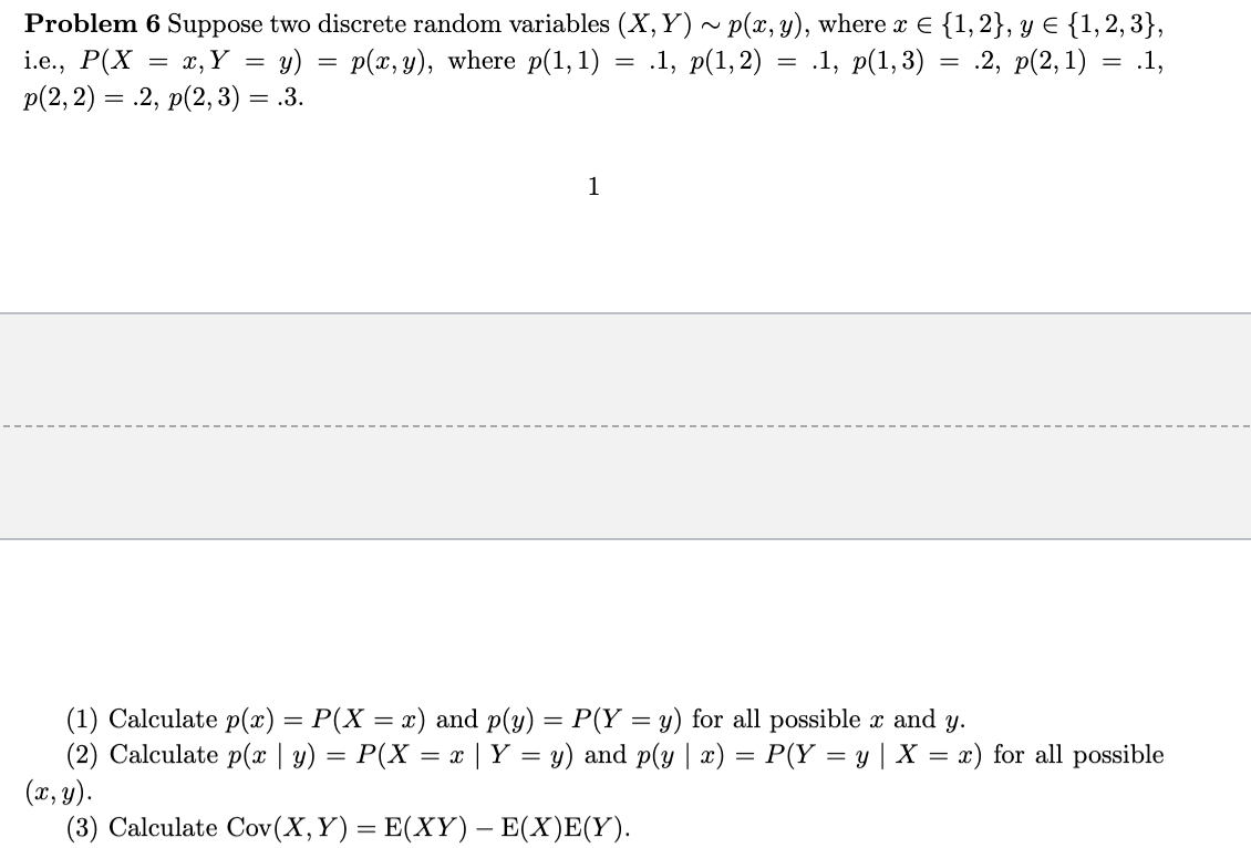 Solved Problem 6 Suppose Two Discrete Random Variables 