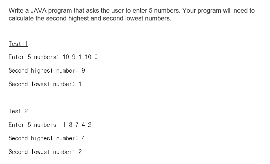 Solved Write a JAVA program that asks the user to enter 5 | Chegg.com