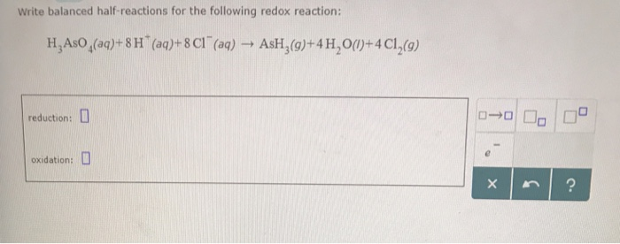 Solved Write balanced half-reactions for the following redox | Chegg.com