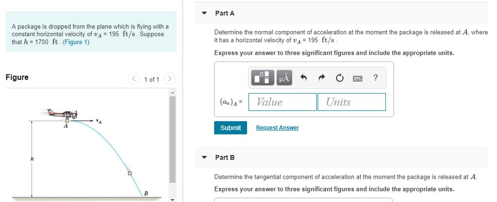 Solved Part A A package is dropped from the plane which is | Chegg.com