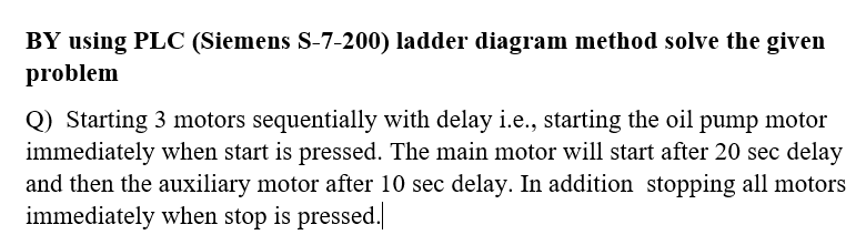 Solved First draw ladder diagram (using siemens symbols and | Chegg.com