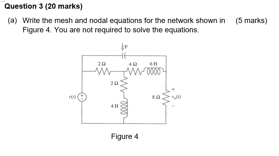 Solved (a) Write the mesh and nodal equations for the | Chegg.com