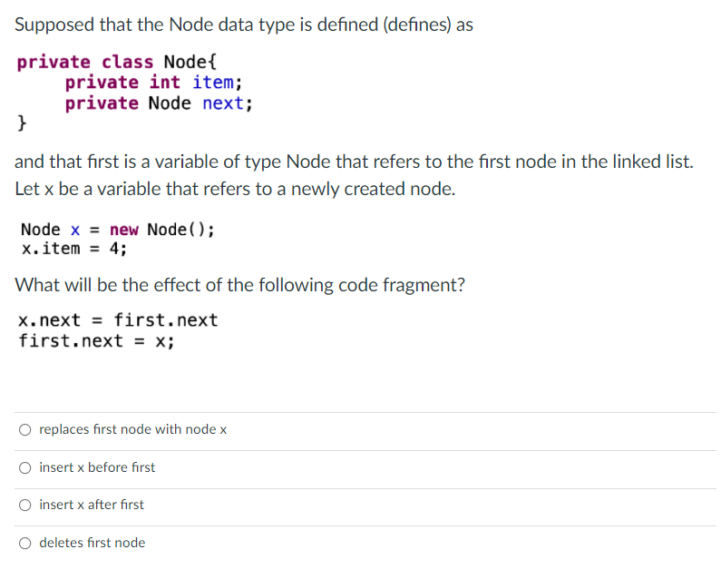 Solved Supposed That The Node Data Type Is Defined Defines 7363