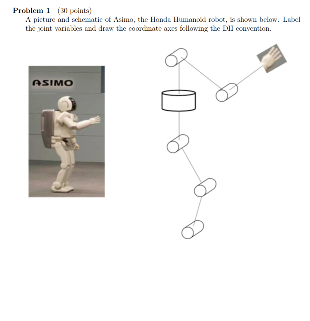 Solved Problem 1 (30 points) picture and schematic of Asimo, | Chegg.com